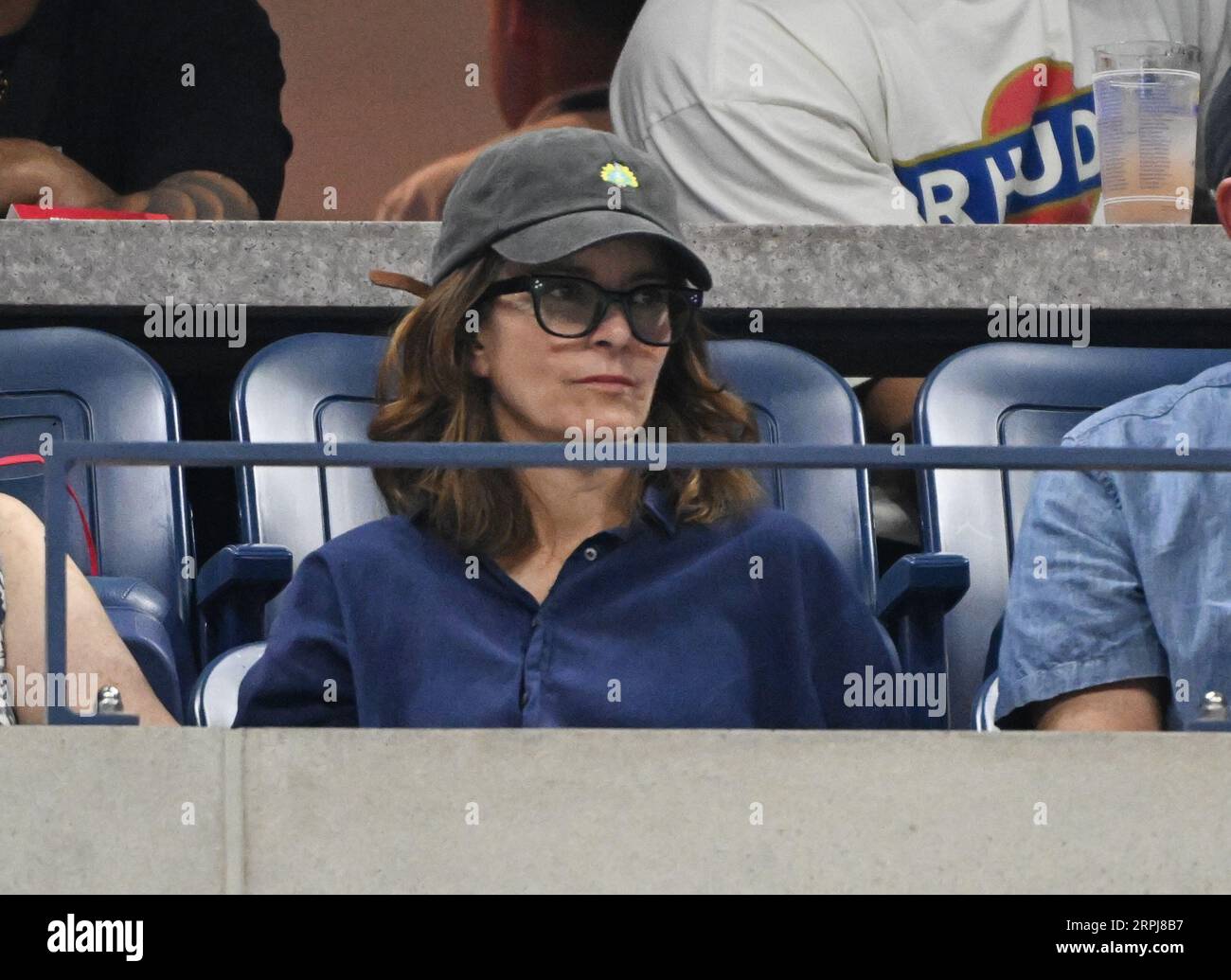 Flushing NY, USA. 04th Sep, 2023. **NO NY NEWSPAPERS** Tina Fey is seen watching Aryna Sabalenka ...