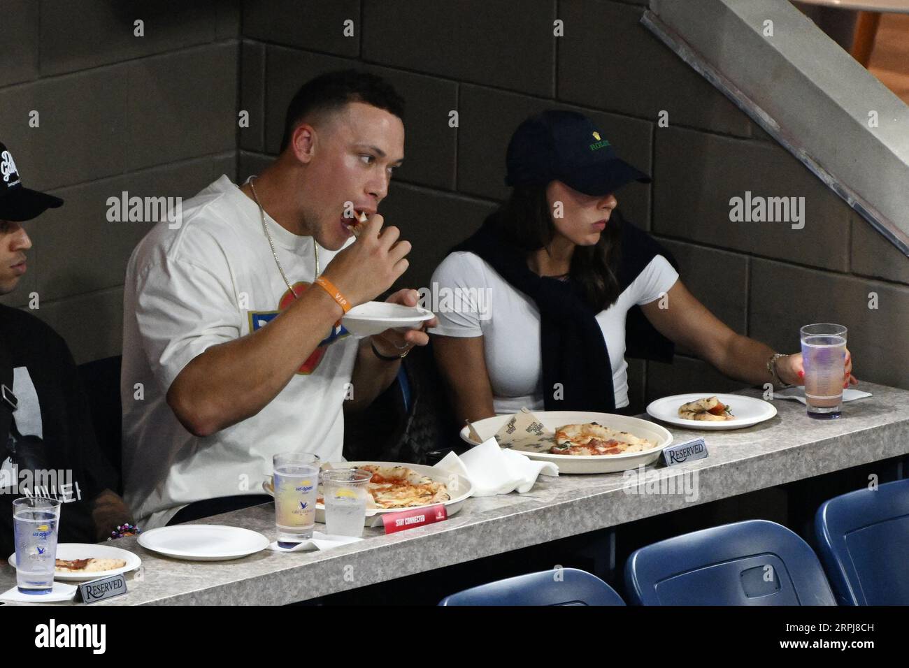 Flushing NY, USA. 04th Sep, 2023. **NO NY NEWSPAPERS** NY Yankees player Aaron Judge and his ...