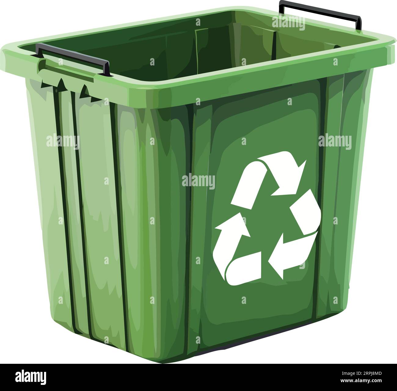 Recycling green trash bin over white Stock Vector Image & Art - Alamy