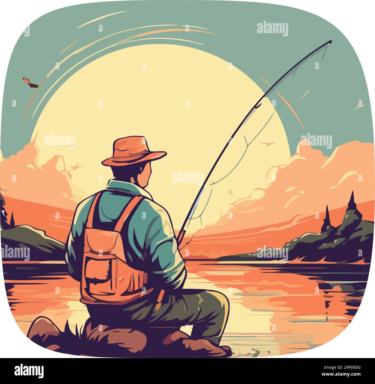 Man sunset sun over Cut Out Stock Images & Pictures - Alamy