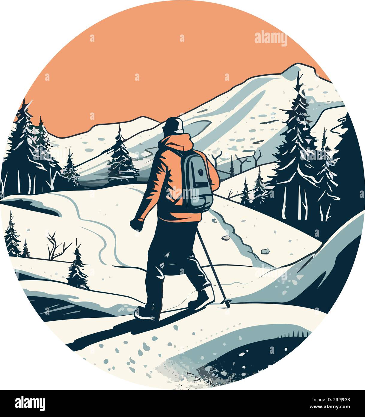 Silhouette man walking down mountain hi-res stock photography and ...