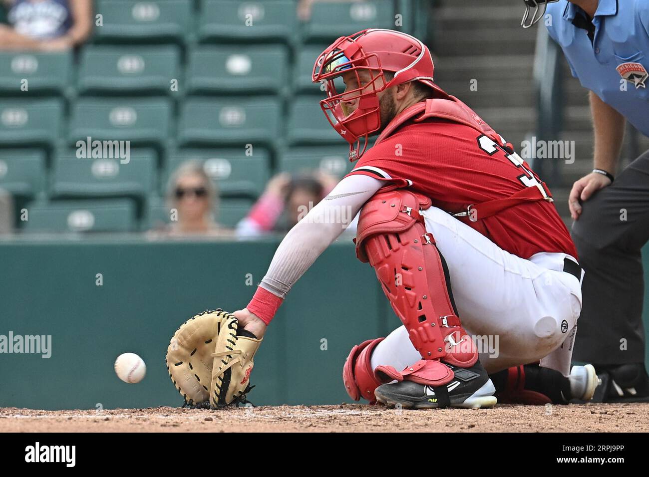 FM RedHawks Michael Falsetti (32) catches a pitch during the FM ...