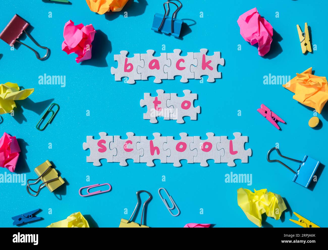 Educational greeting announcement for students and teacher. Saying BACK ...