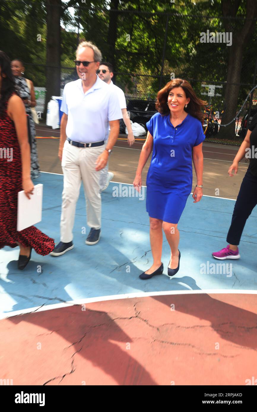 BROOKLYN, NEW YORK- SEPT. 4: (L-R) Willian J. Hochul, First Gentlemen ...