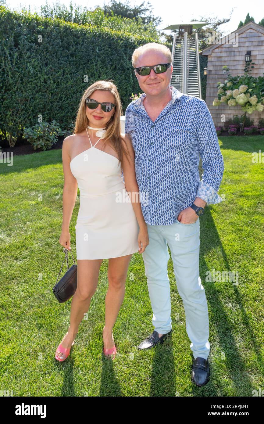 Regina Mukhtarova and David Shusterman attends Chef Andrew Molens's ...