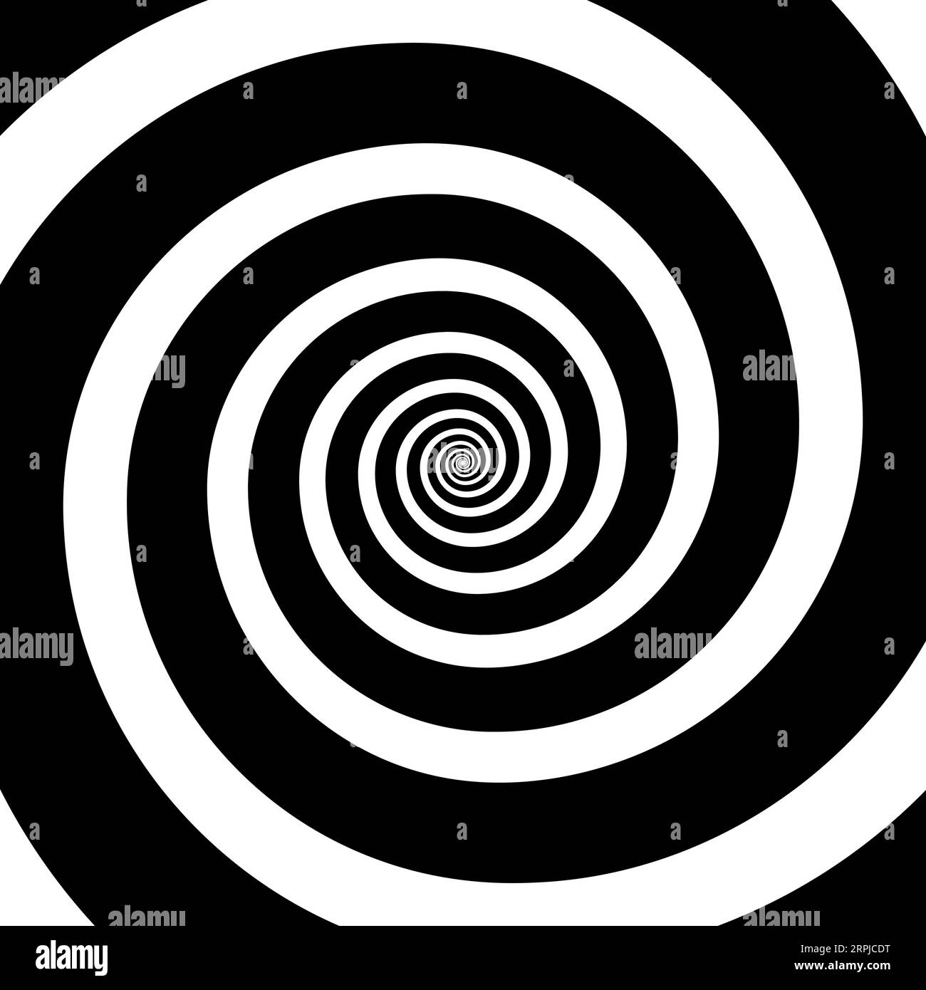 Hypnotic spirals background. Radial optical illusion. Black and white swirl tunnel wallpaper ...