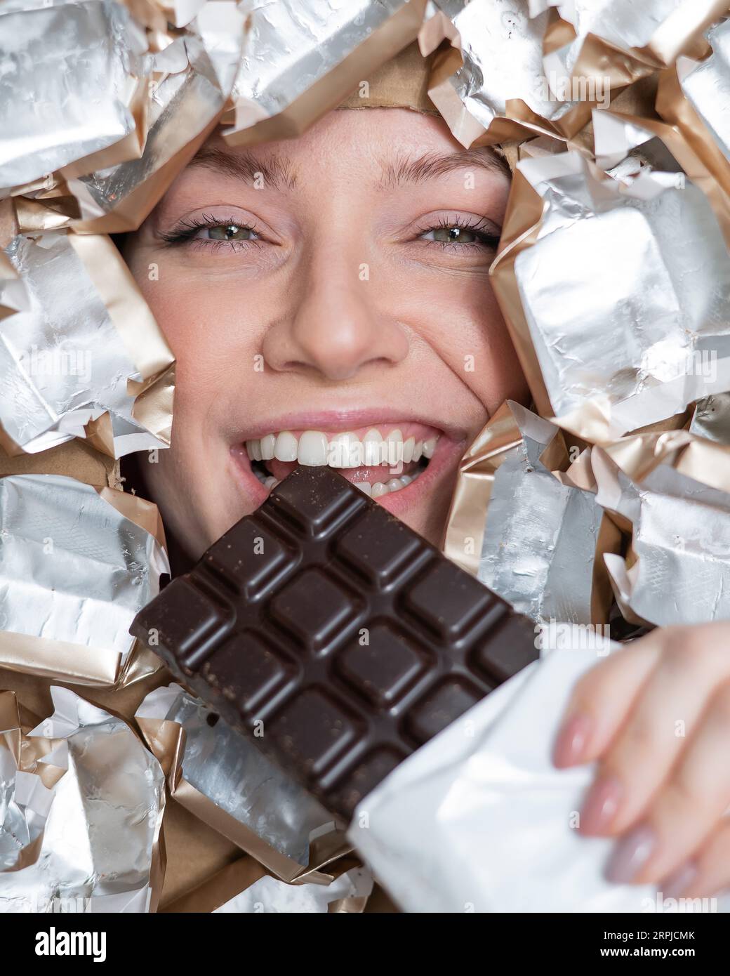 Woman surrounded food sugar hi-res stock photography and images - Alamy