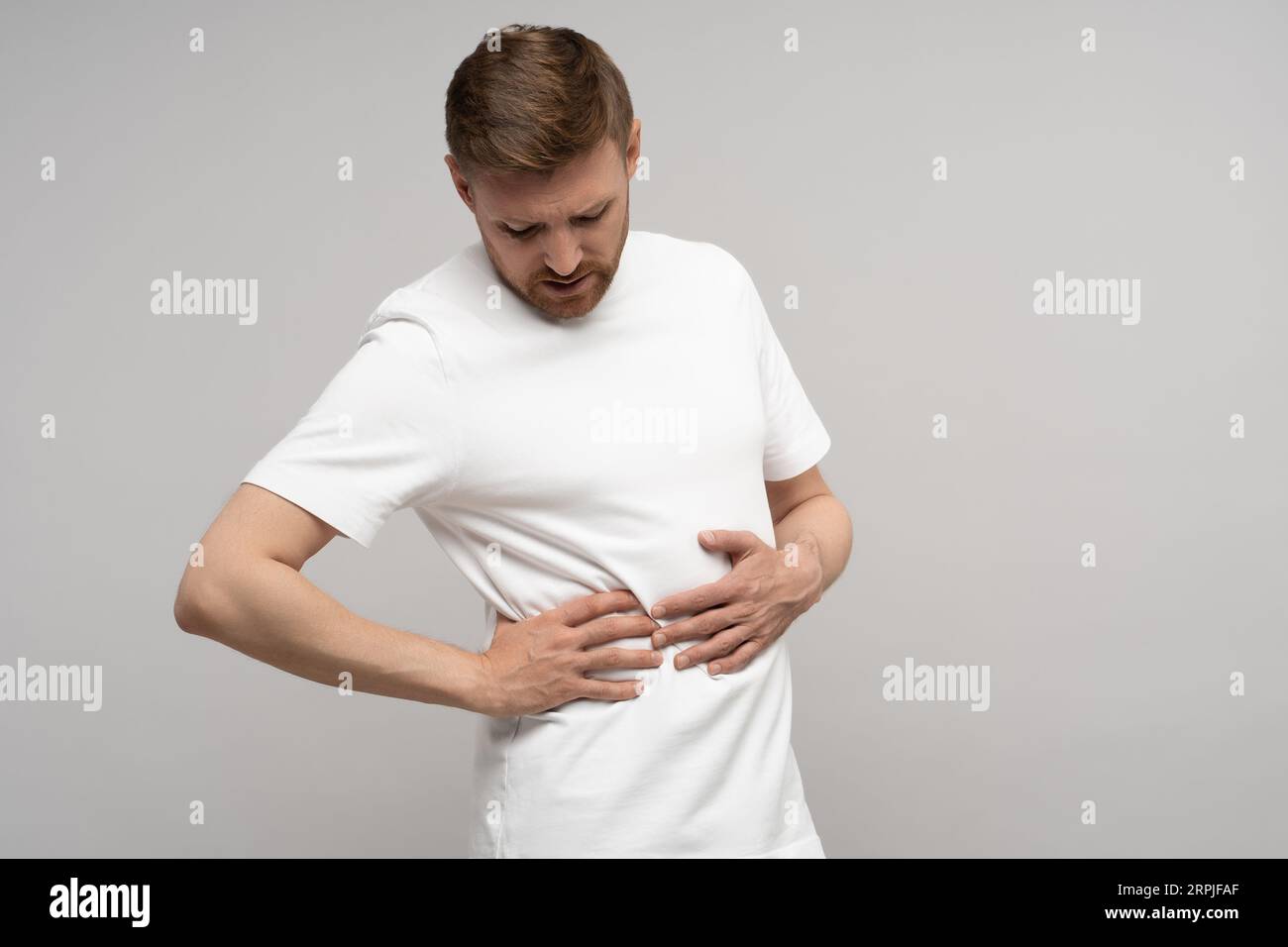 Pain In Right Side Man Suffer From Sick Discomfort Under Ribs Feel pain-in-right-side-man-suffer-from-sick-discomfort-under-ribs-feel