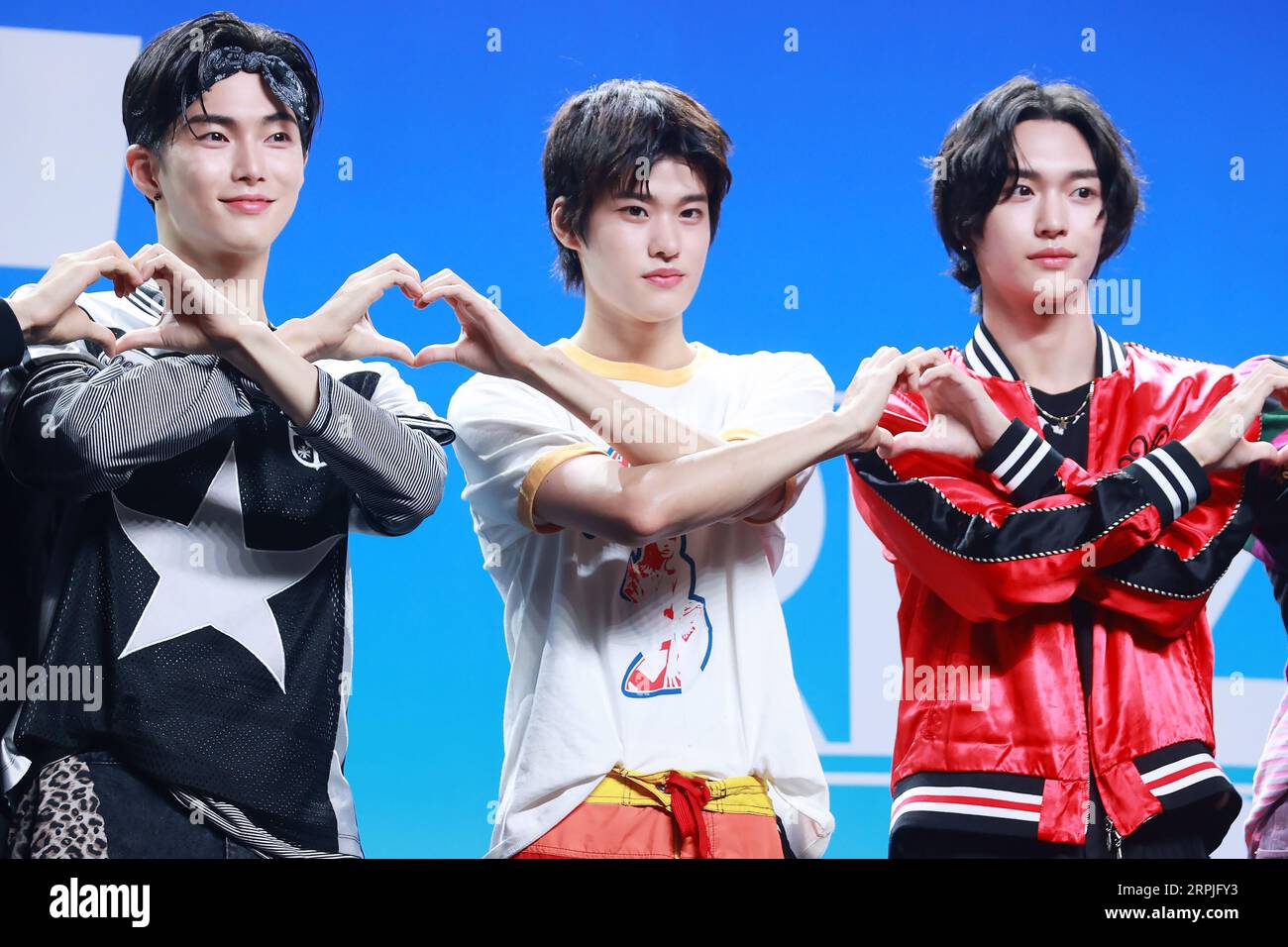 05th Sep, 2023. S. Korean boy group Riize South Korean boy group Riize poses for a photo during ...