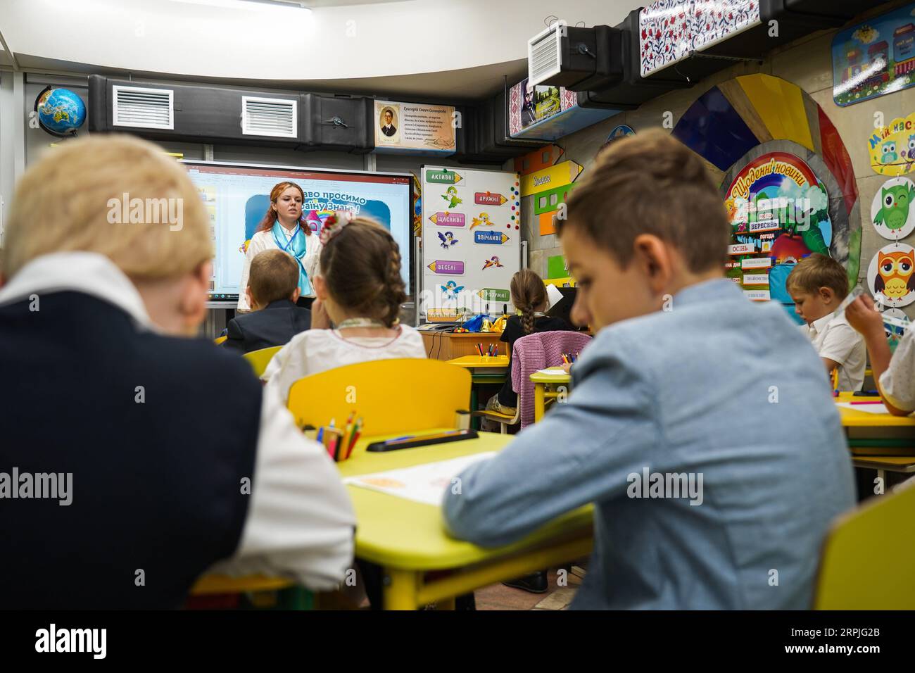 Kharkiv, Ukraine. 04th Sep, 2023. Teacher seen in a classroom at the ...