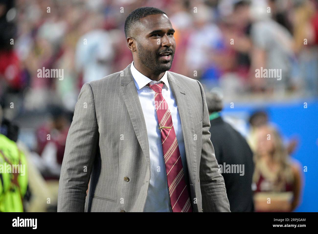 ACC Network's EJ Manuel watches on the sideline during the first half ...
