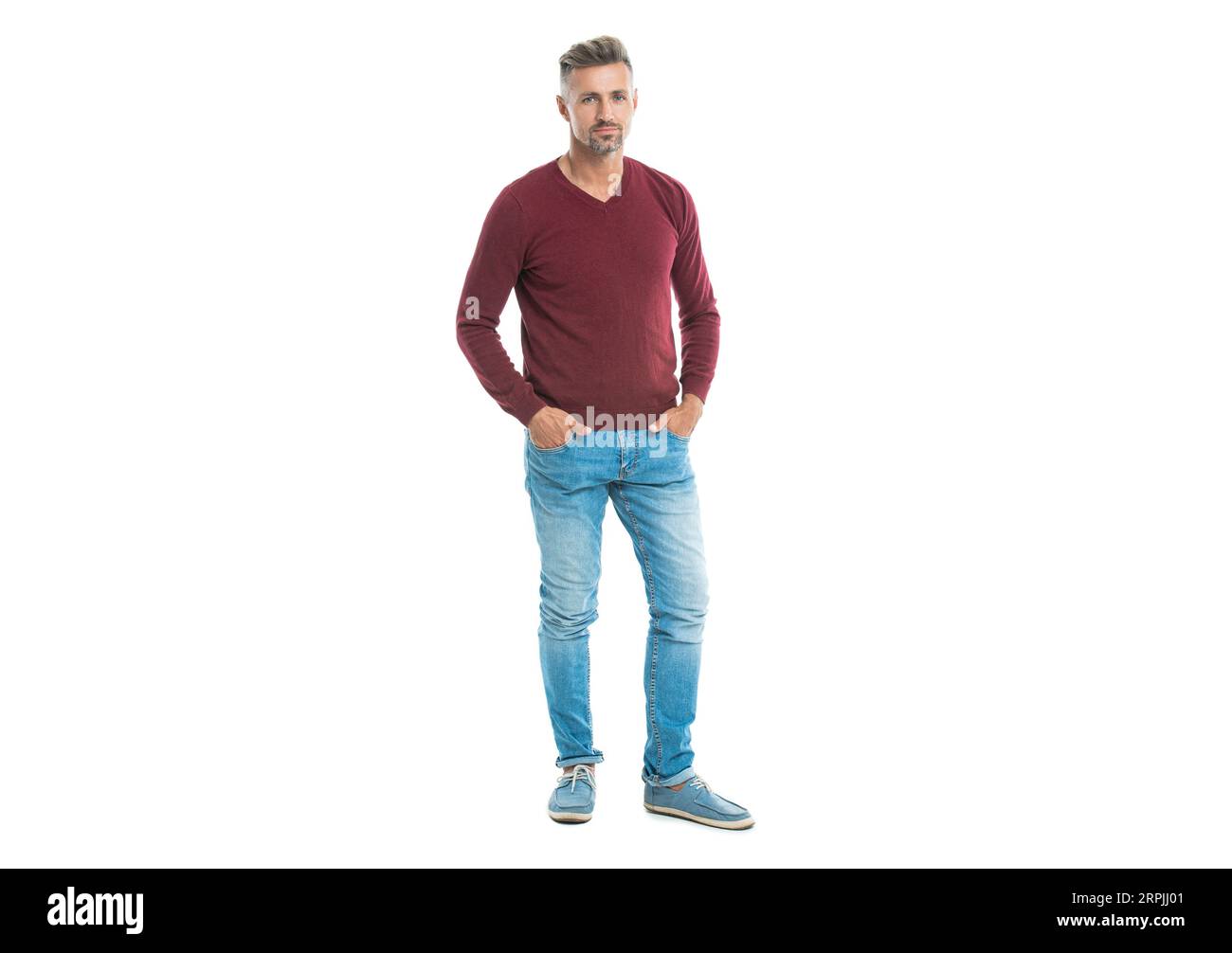 A Caucasian mature man wearing pullover. a caucasian man in his 40s at ... A Caucasian mature man wearing pullover. a caucasian man in his 40s at ...