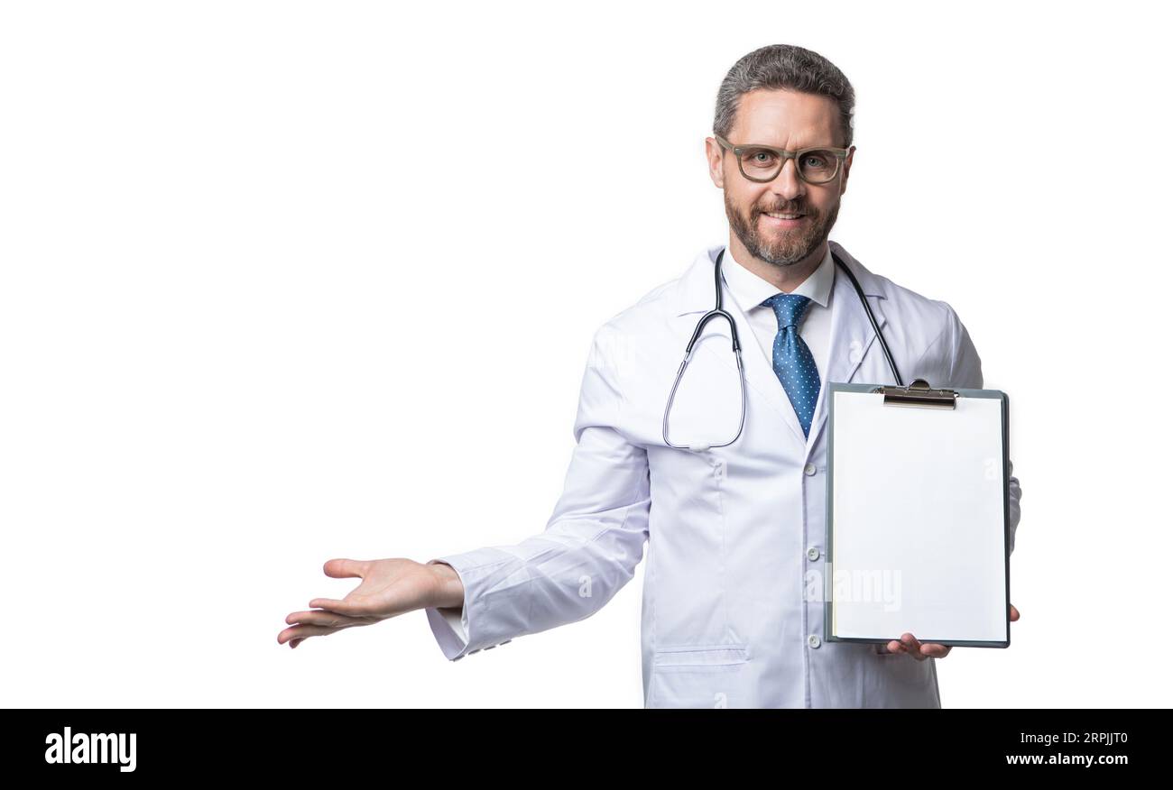photo of internist with prescription with copy space. internist with ...