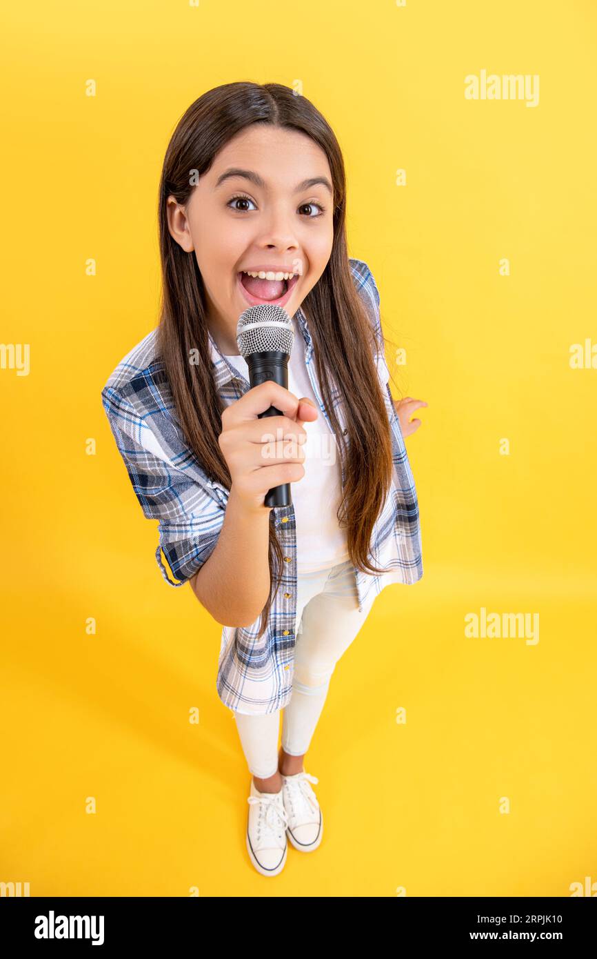 teen interviewer of gen z. interviewing for her blog. amazed teen girl ...