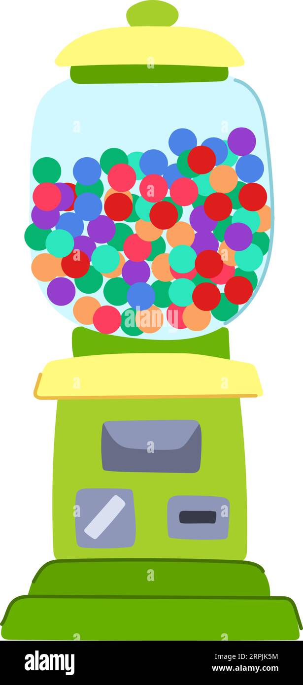 gum bubblegum machine cartoon vector illustration Stock Vector Image ...
