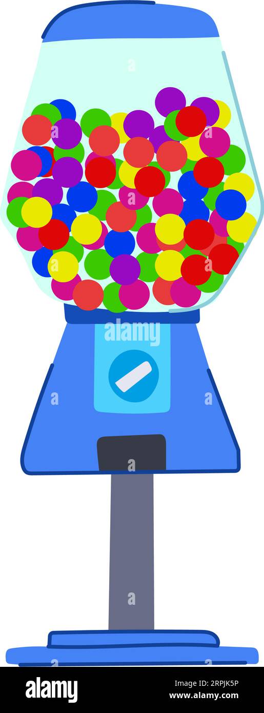 ball bubblegum machine cartoon vector illustration Stock Vector Image ...