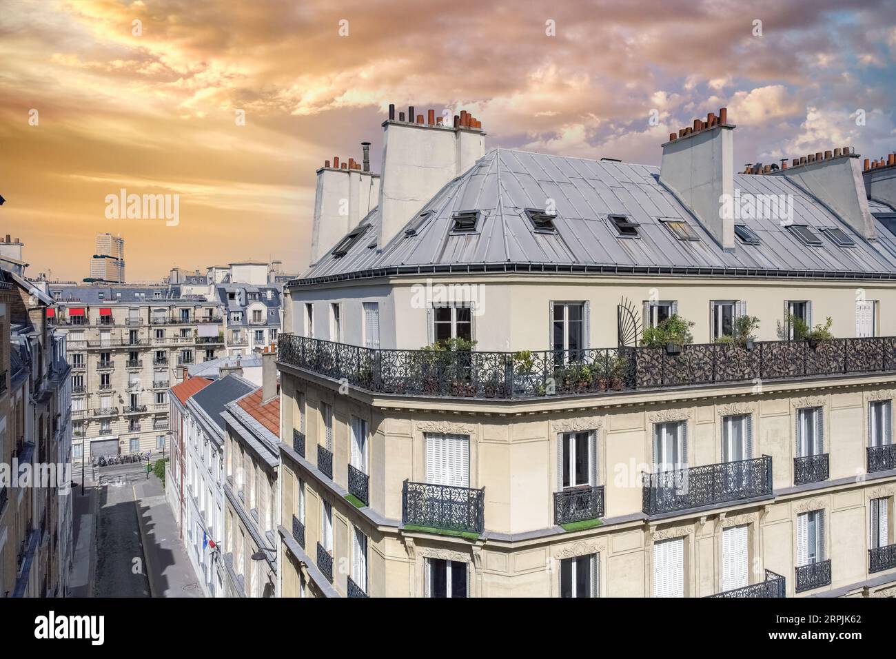 Paris, typical facades, and the new courthouse, the Palais de justice ...