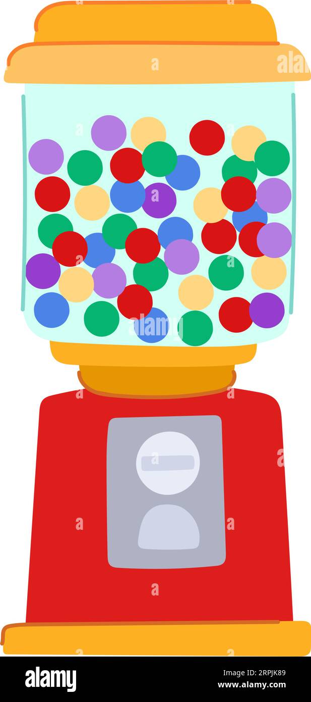 vending bubblegum machine cartoon vector illustration Stock Vector ...