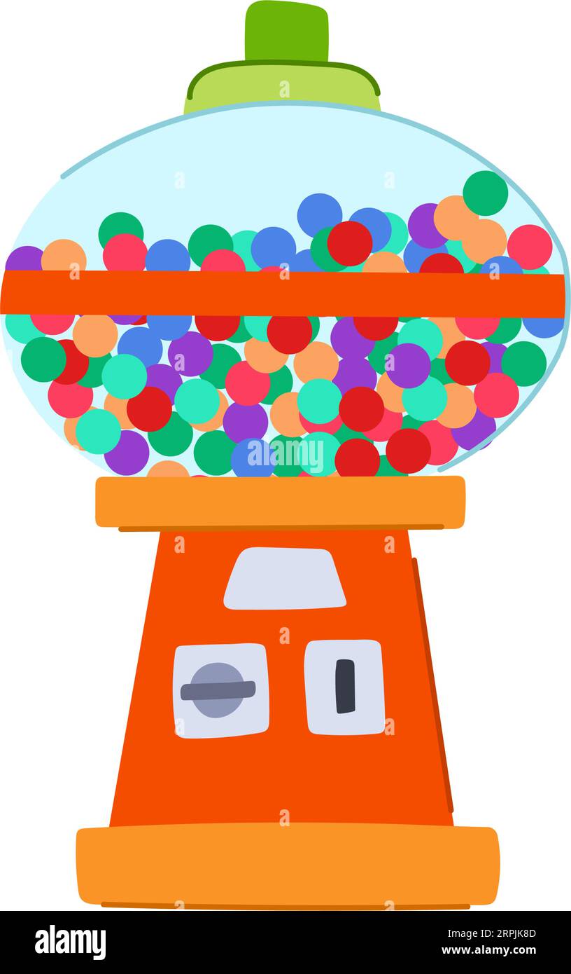 cute bubblegum machine cartoon vector illustration Stock Vector Image ...