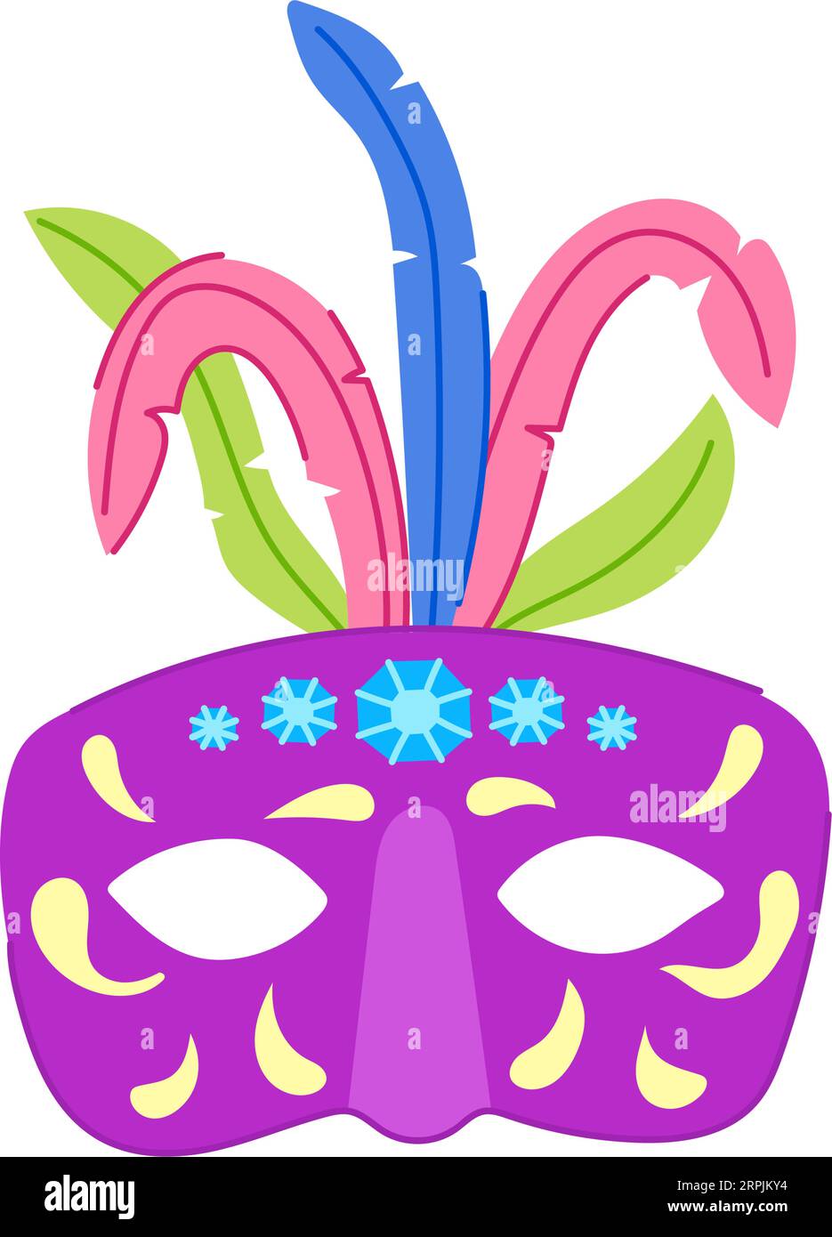 celebration carnival mask cartoon vector illustration Stock Vector ...