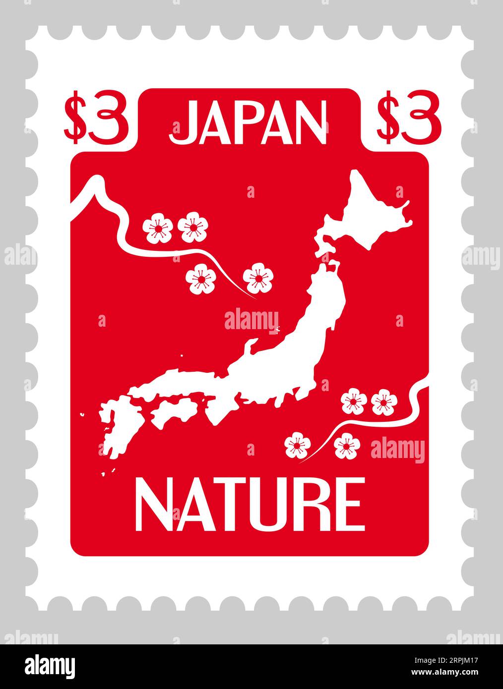 Japan postage stamp Stock Vector Images - Alamy