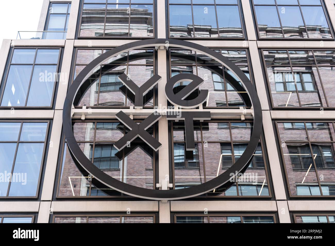 New York City, USA - August 05, 2023: YEXT Logo in the facade of the ...