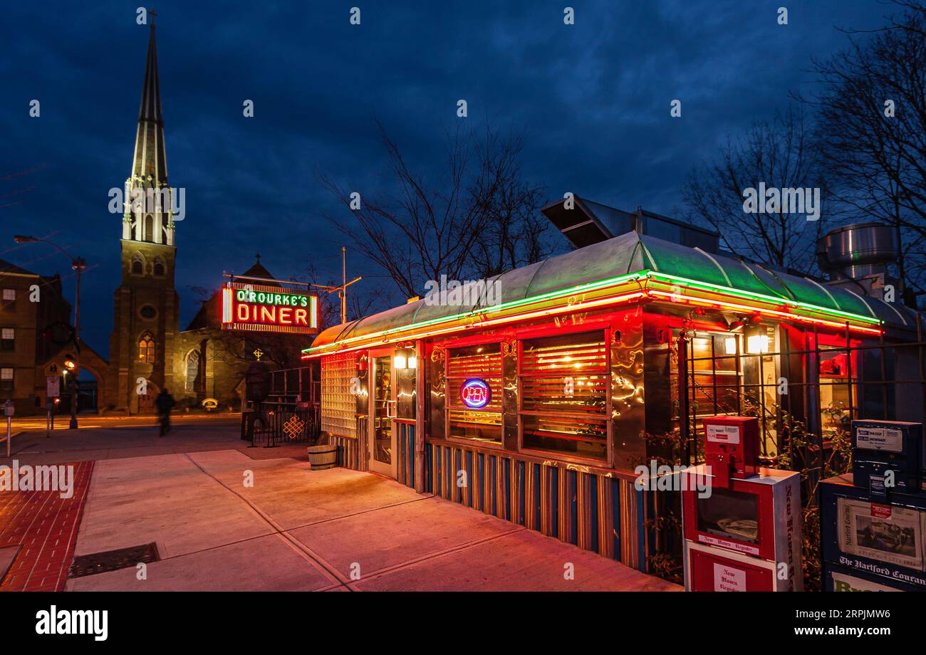O'Rourke's Diner Middletown, Connecticut, USA Stock Photo - Alamy