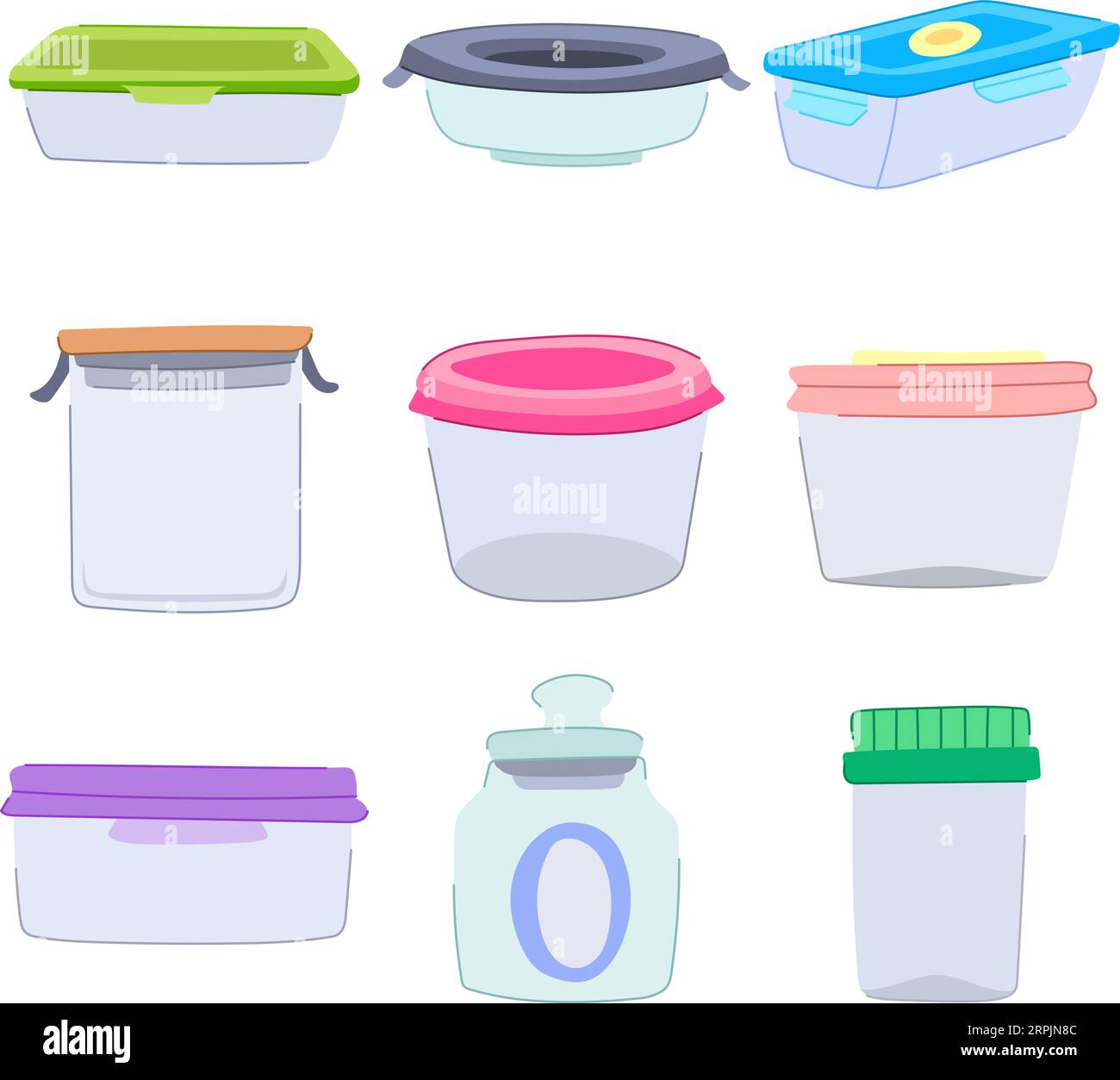 glass container set cartoon vector illustration Stock Vector Image ...