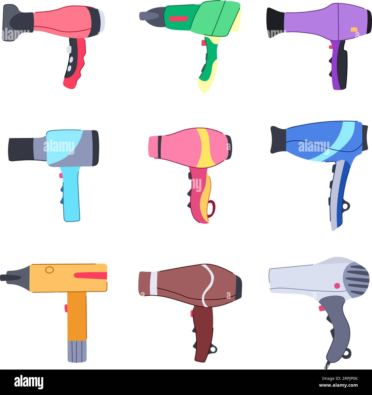 hair dryer set cartoon vector illustration Stock Vector Image & Art - Alamy