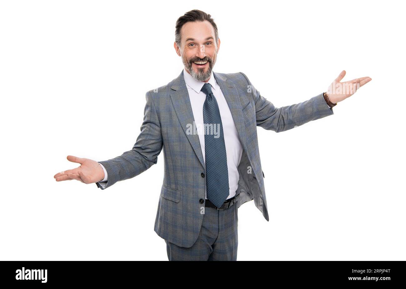 Mature businessman welcoming. Successful boss man. Successful business ...