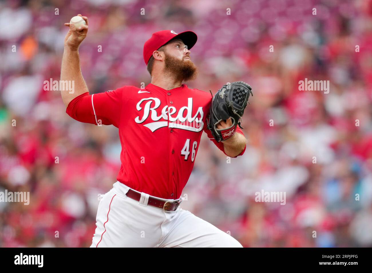 Cincinnati Reds' Buck Farmer throws during a baseball game against the ...