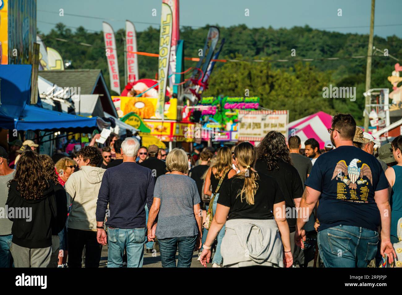 Crowds on the Midway Woodstock Fair Woodstock, Connecticut, USA Stock ...