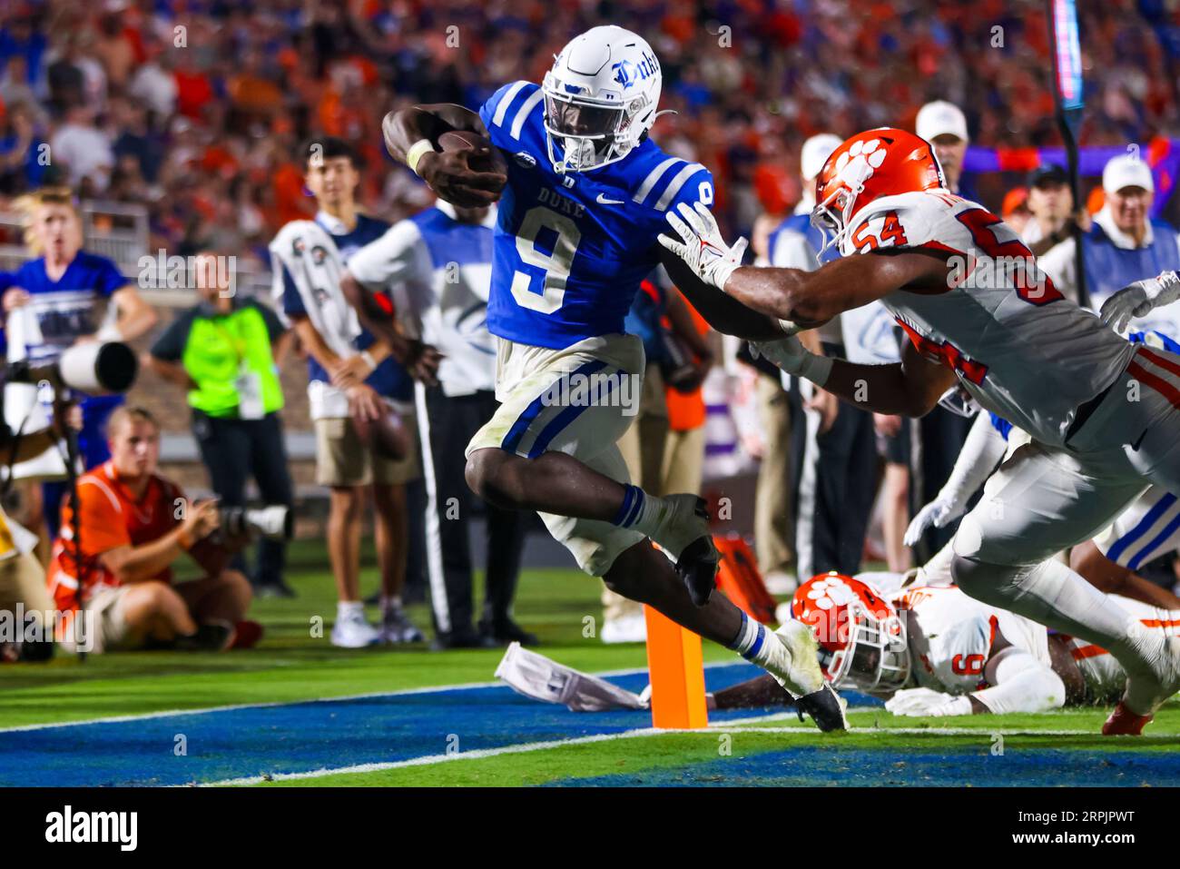 DURHAM, NC - SEPTEMBER 04: Jaquez Moore #9 of the Duke Blue Devils ...
