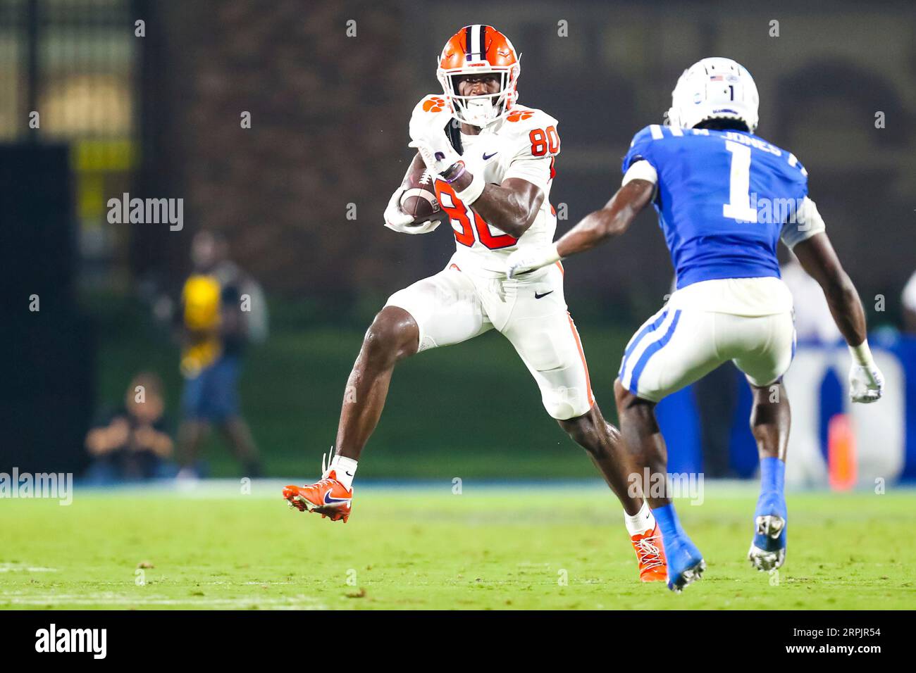 DURHAM, NC - SEPTEMBER 04: Myles Jones #1 of the Duke Blue Devils ...