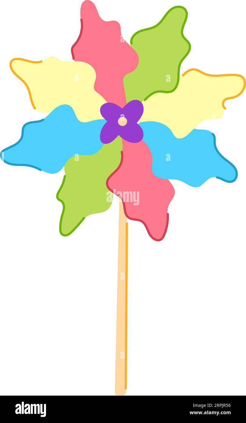 color pinwheel toy cartoon vector illustration Stock Vector Image & Art ...