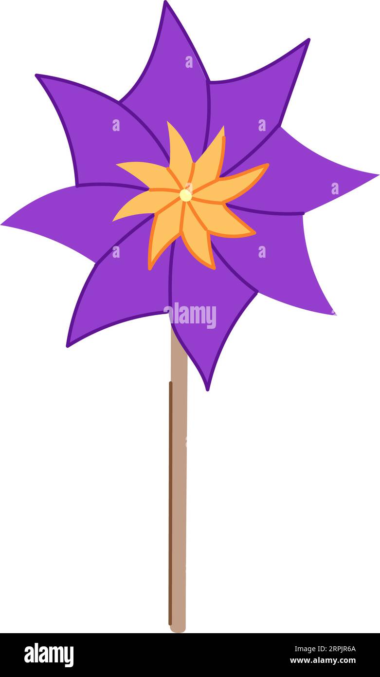 wind pinwheel toy cartoon vector illustration Stock Vector Image & Art ...