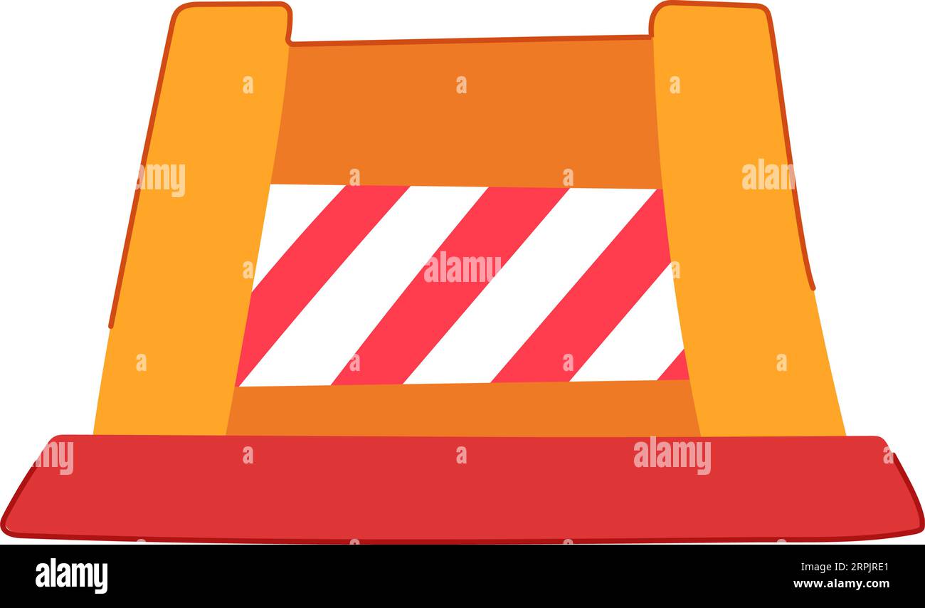 construction road barrier cartoon vector illustration Stock Vector ...