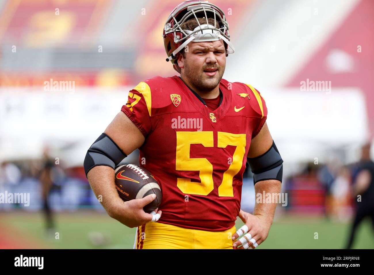 September 02, 2023 USC Trojans offensive lineman Justin Dedich #57 in ...