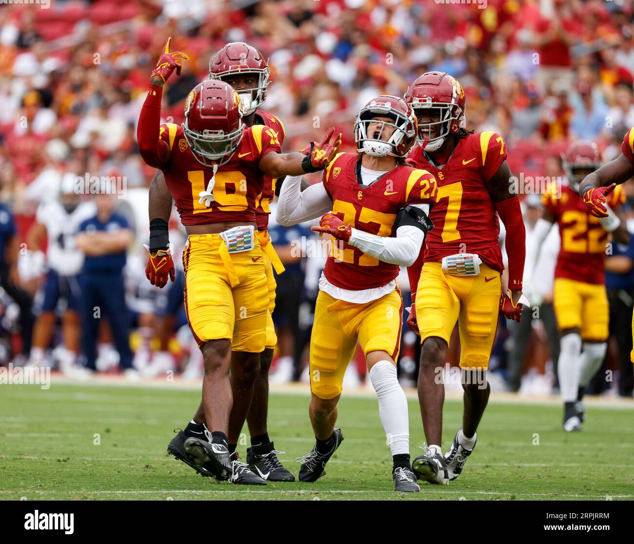 September 02, 2023 USC Trojans safety Jaylin Smith #19 celebrates a ...