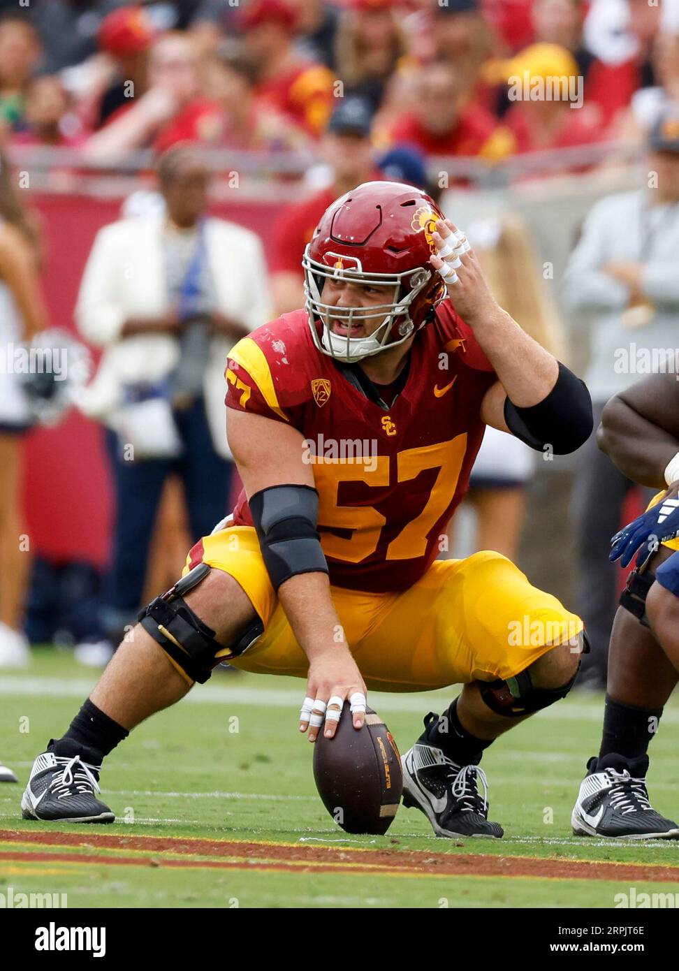 September 02, 2023 USC Trojans offensive lineman Justin Dedich #57 in ...