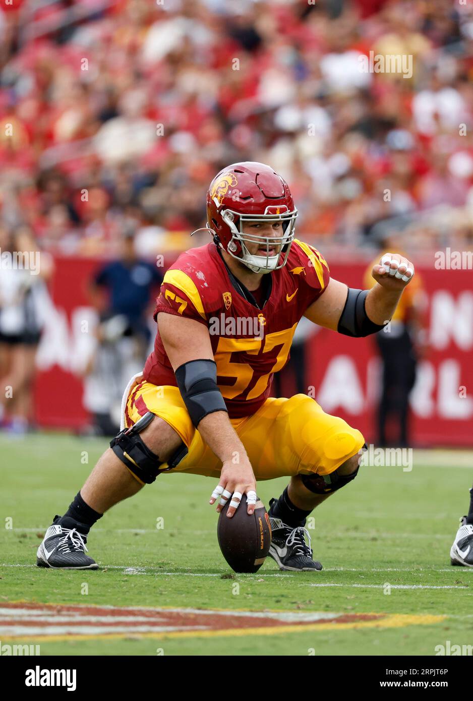 September 02, 2023 USC Trojans offensive lineman Justin Dedich #57 in ...