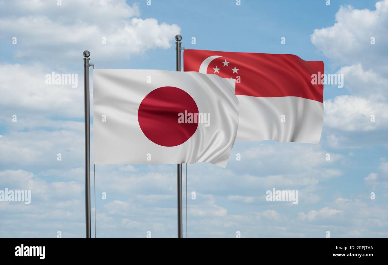Singapore japan flag hi-res stock photography and images - Alamy
