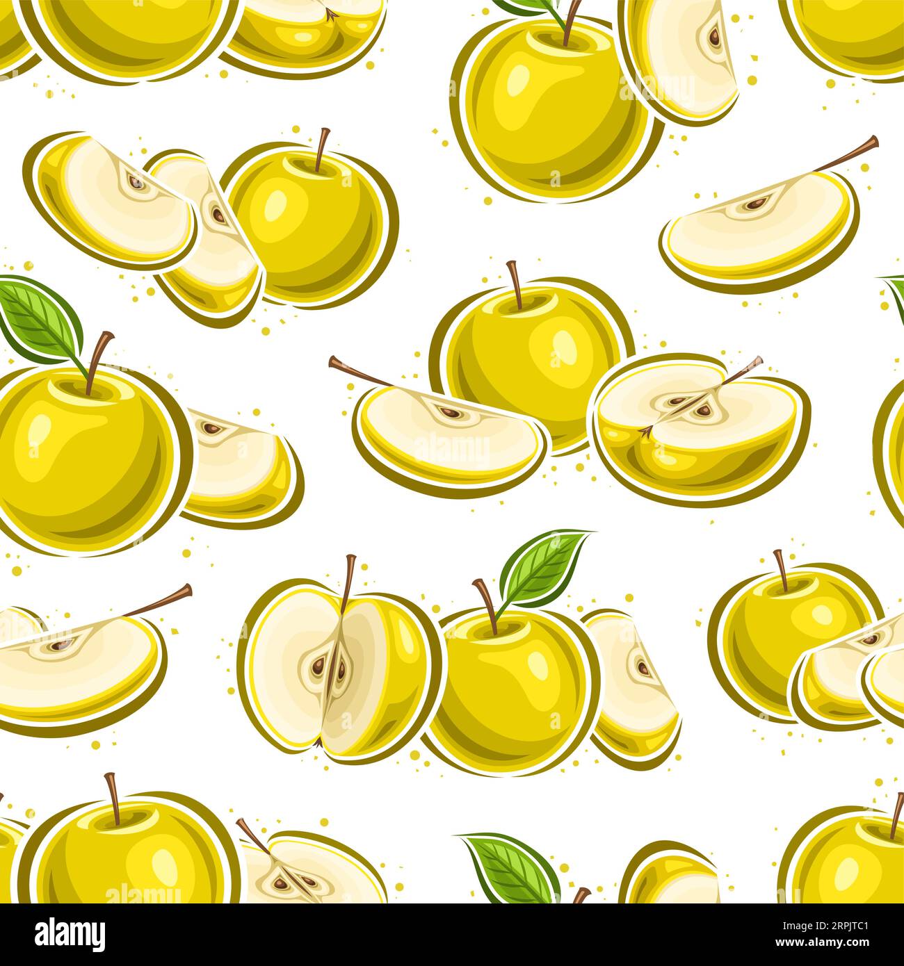 Vector Yellow Apples seamless pattern, repeat background with fruity ... Vector Yellow Apples seamless pattern, repeat background with fruity ...