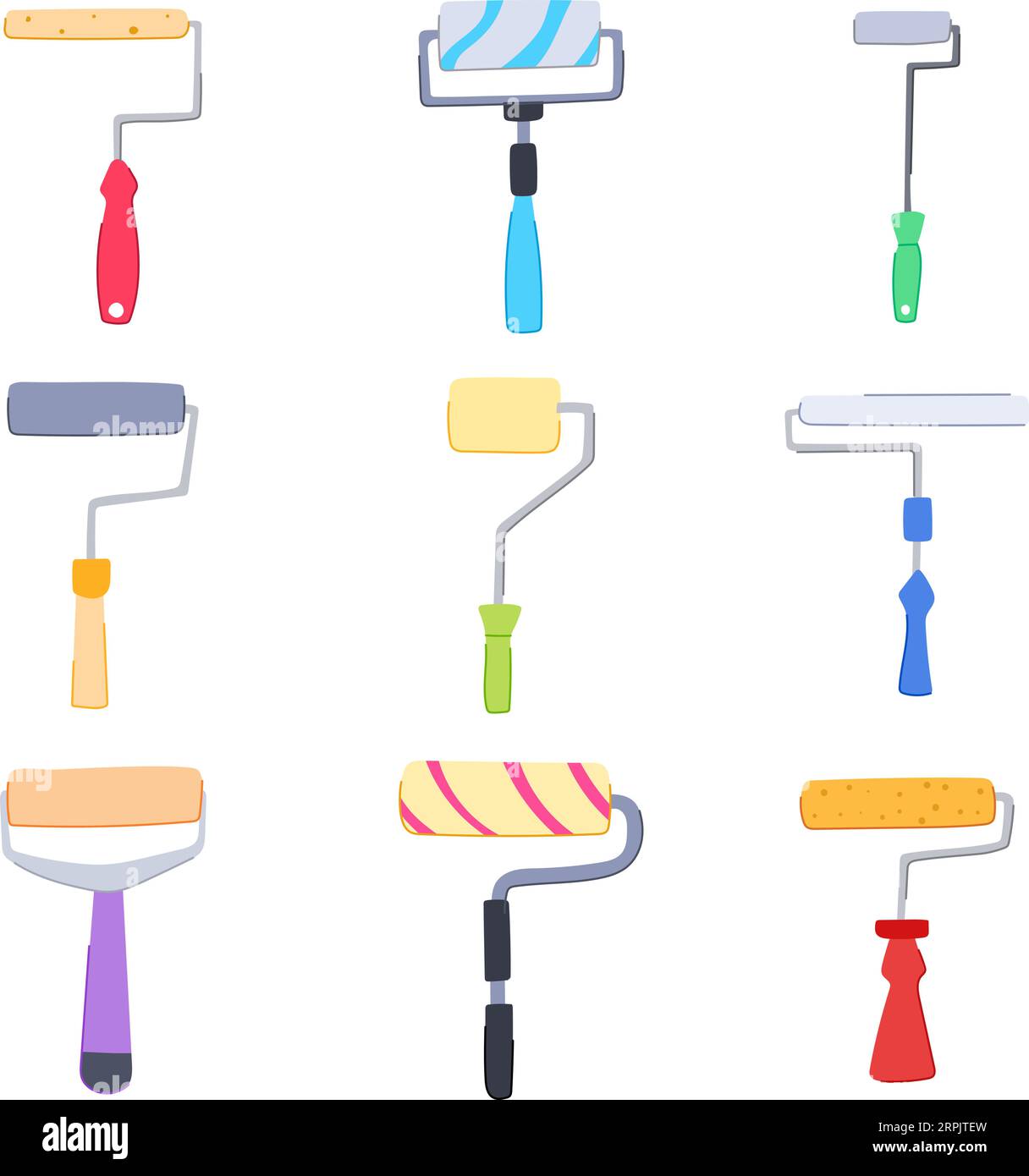 roller paint set cartoon vector illustration Stock Vector Image & Art ...