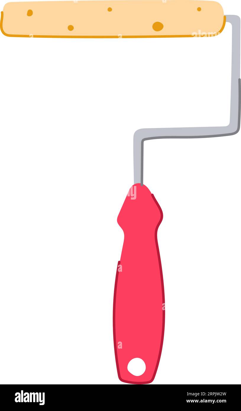 interior roller paint cartoon vector illustration Stock Vector Image ...