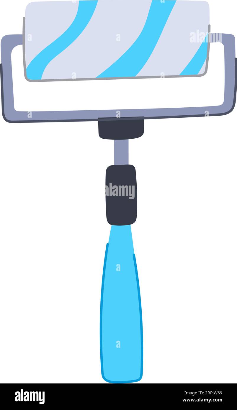 stroke roller paint cartoon vector illustration Stock Vector Image ...