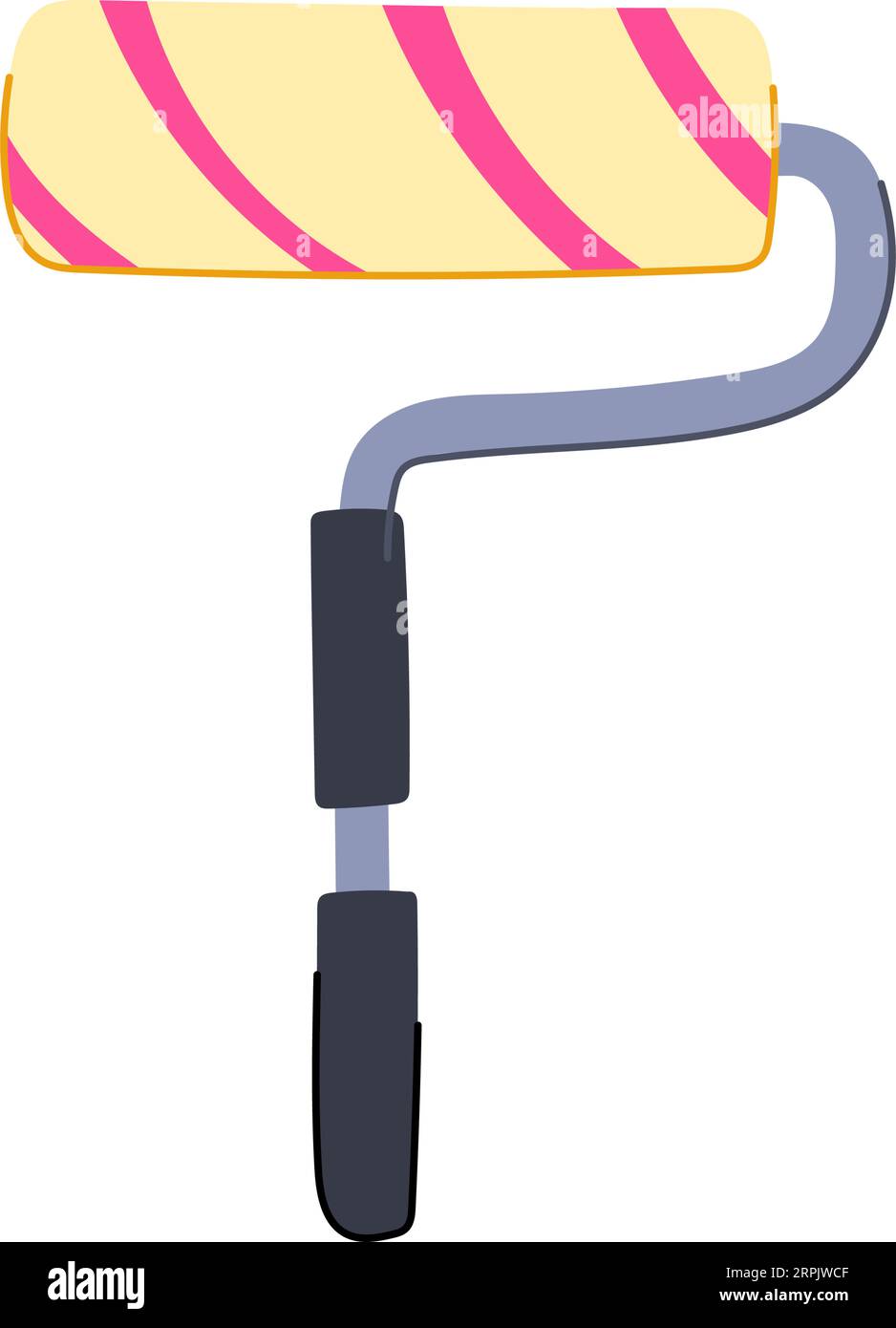 roll roller paint cartoon vector illustration Stock Vector Image & Art ...