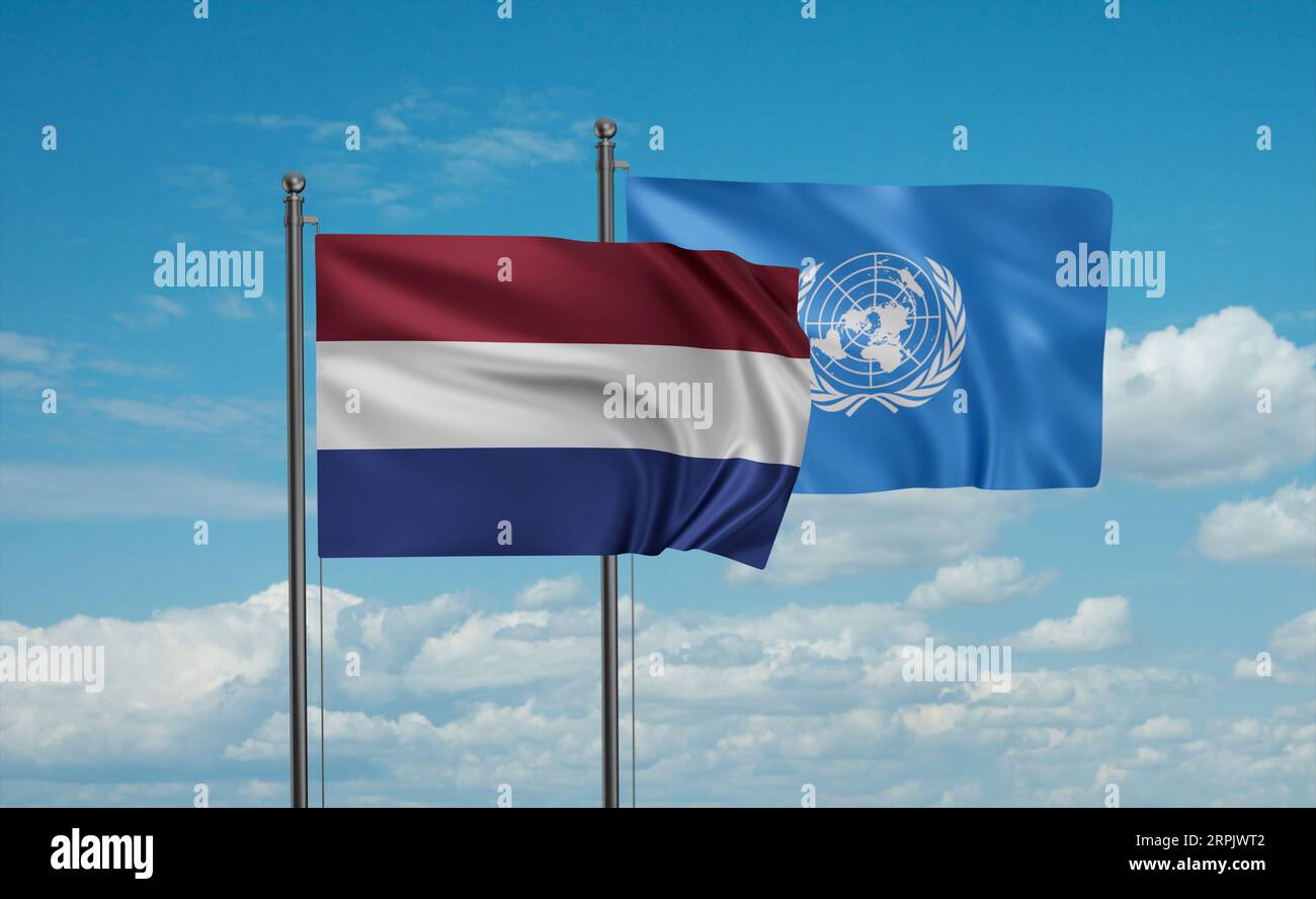 United nations flag waving in the wind un hi-res stock photography and ...