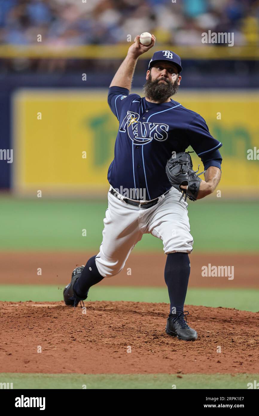 St. Petersburg, FL USA; Tampa Bay Rays relief pitcher Andrew Kittredge ...