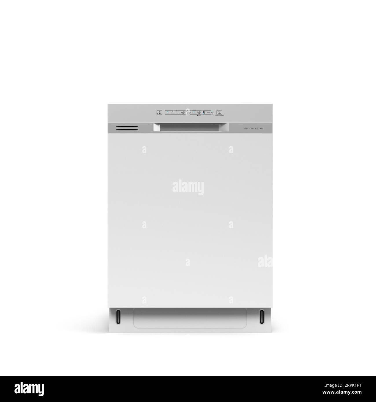 modern new dishwasher front view 3d render on white Stock Photo - Alamy